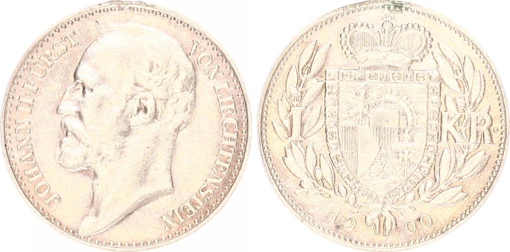 Liechtenstein-Fürstentum 1 Krone 1900 Johann II, 1858-1929 EF | MA-Shops