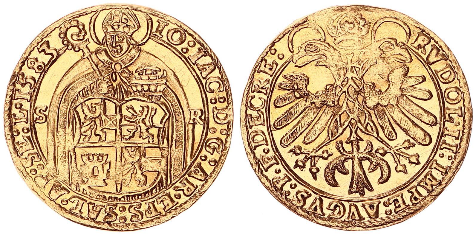 Österreich - Salzburg - Geistlichkeit 2 Dukaten 1583 Johann Jakob Khuen ...