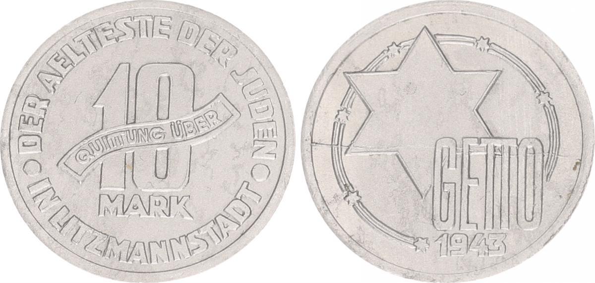 Deutschland / Polen / Getto Litzmannstadt 10 Mark (mit Echtheitszertifikat) Getto Litzmannstadt ...