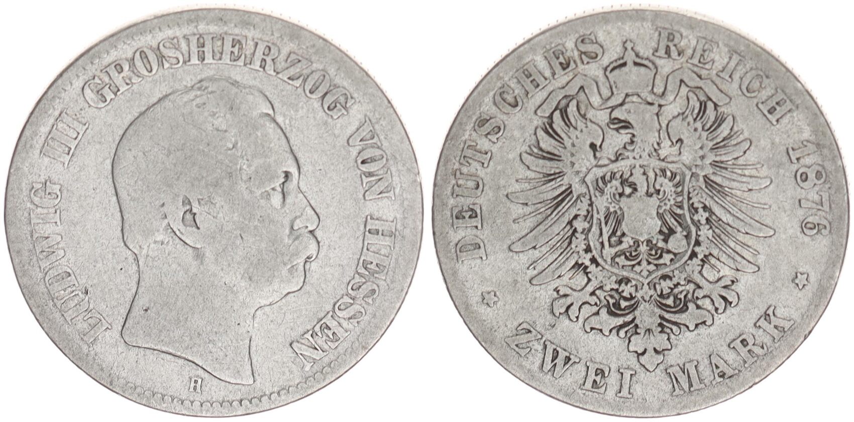 Hessen 2 Mark 1876 H Ludwig III. s | MA-Shops
