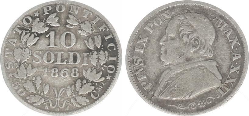 Vatikan 10 Soldi 1868 Pius IX. (1846-1878) VF | MA-Shops