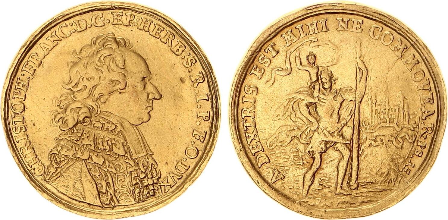 Würzburg Bistum 2 Dukaten Gold Christoph Franz von Hutten (1724-1729 ...