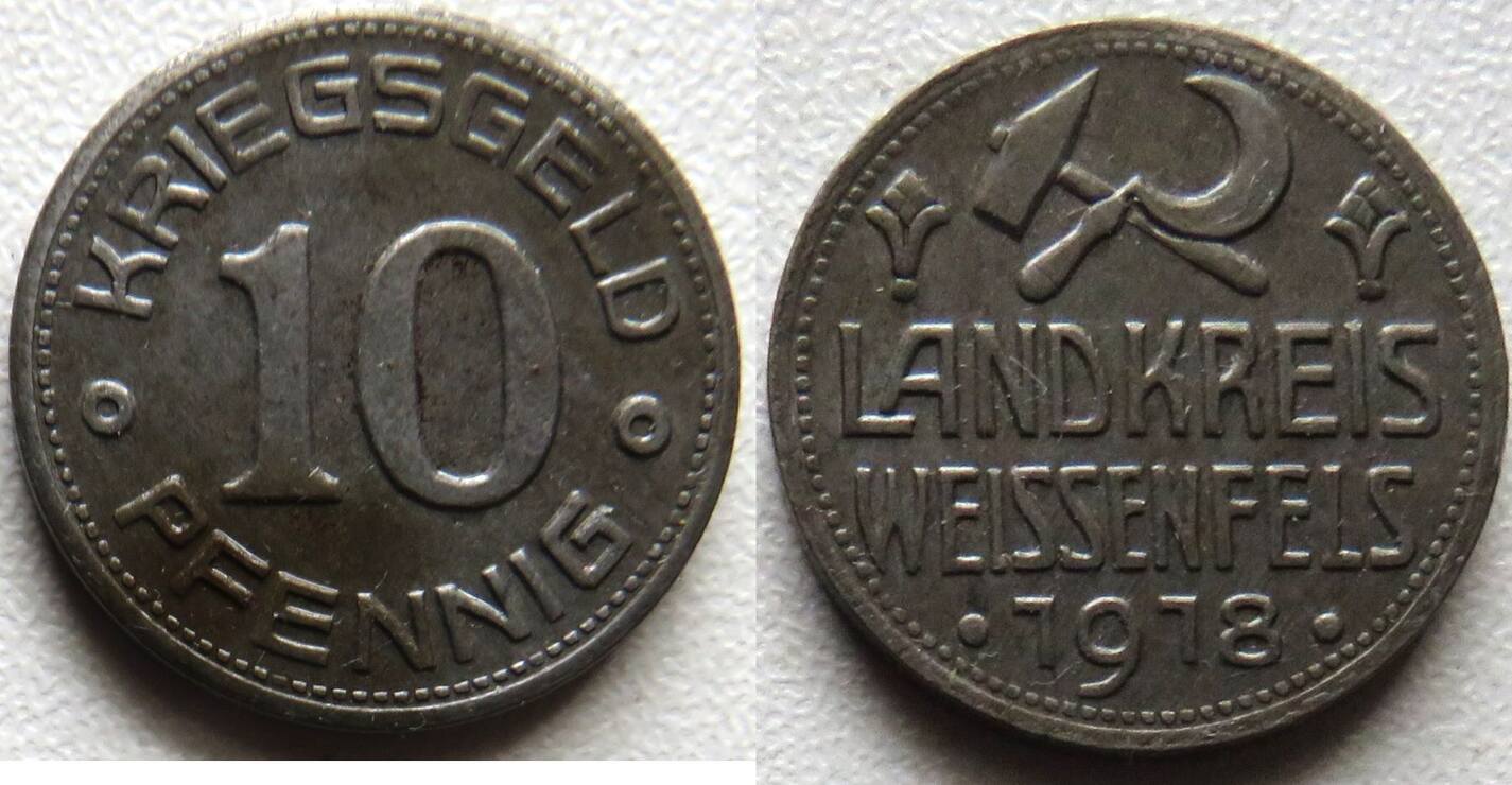 Weissenfels, Provinz Sachsen 10 Pfennig 1918 Landkreis, Notgeld ...
