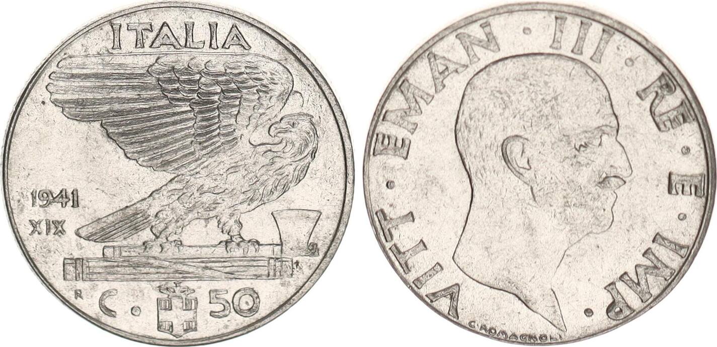 Italien 50 Centesimi 1941 Victor Emmanuel III. CH UNC. | MA-Shops