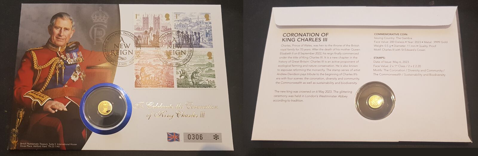 Gambia Numisbrief 2023 200 Dalasis Coronation of King Charles III 0,5g ...