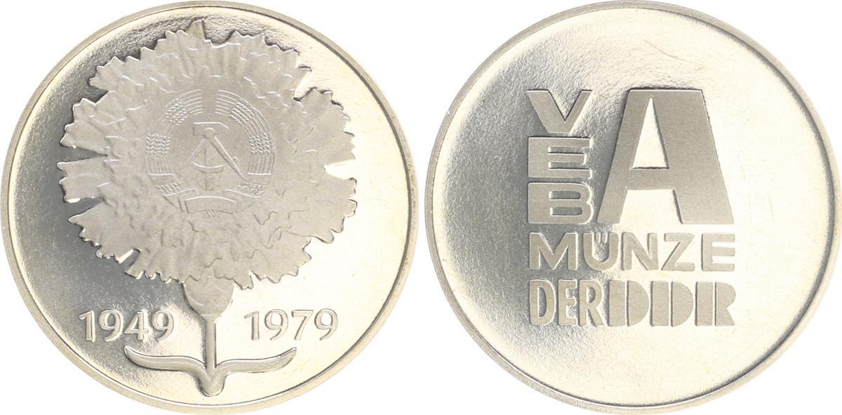 Deutschland / DDR 1979 DDR VEB A Münze der DDR Nelkenprobe 30 Jahre DDR ...