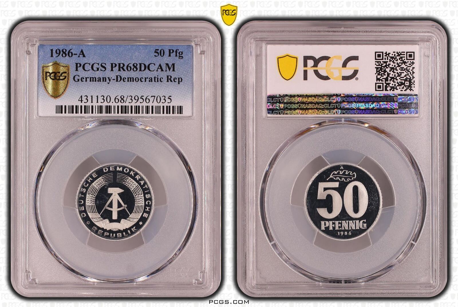 Germany-Democratic Rep 1986-A DDR 50 Pfennig A = Berlin Mint Polierte ...