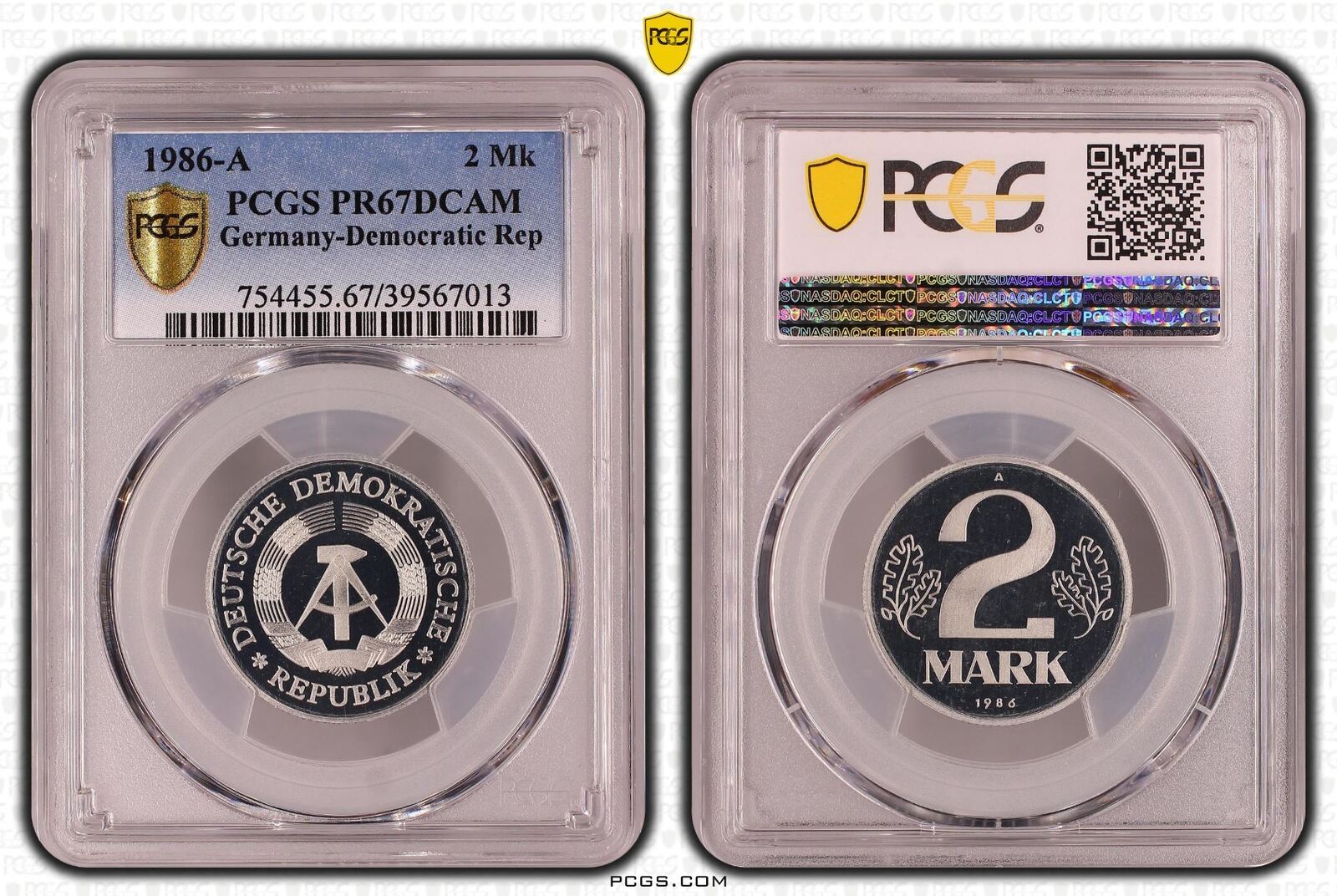 Germany-Democratic Rep 1986-A DDR 2 Mark A = Berlin Mint Polierte ...