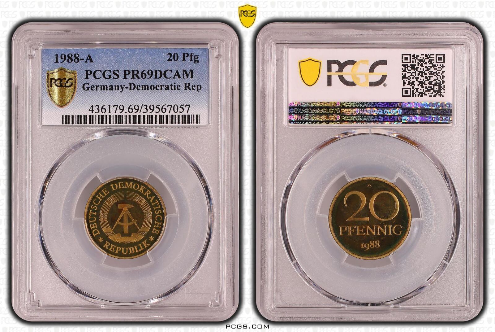 Germany-Democratic Rep 1988-A DDR 20 Pfennig A = Berlin Mint Polierte ...