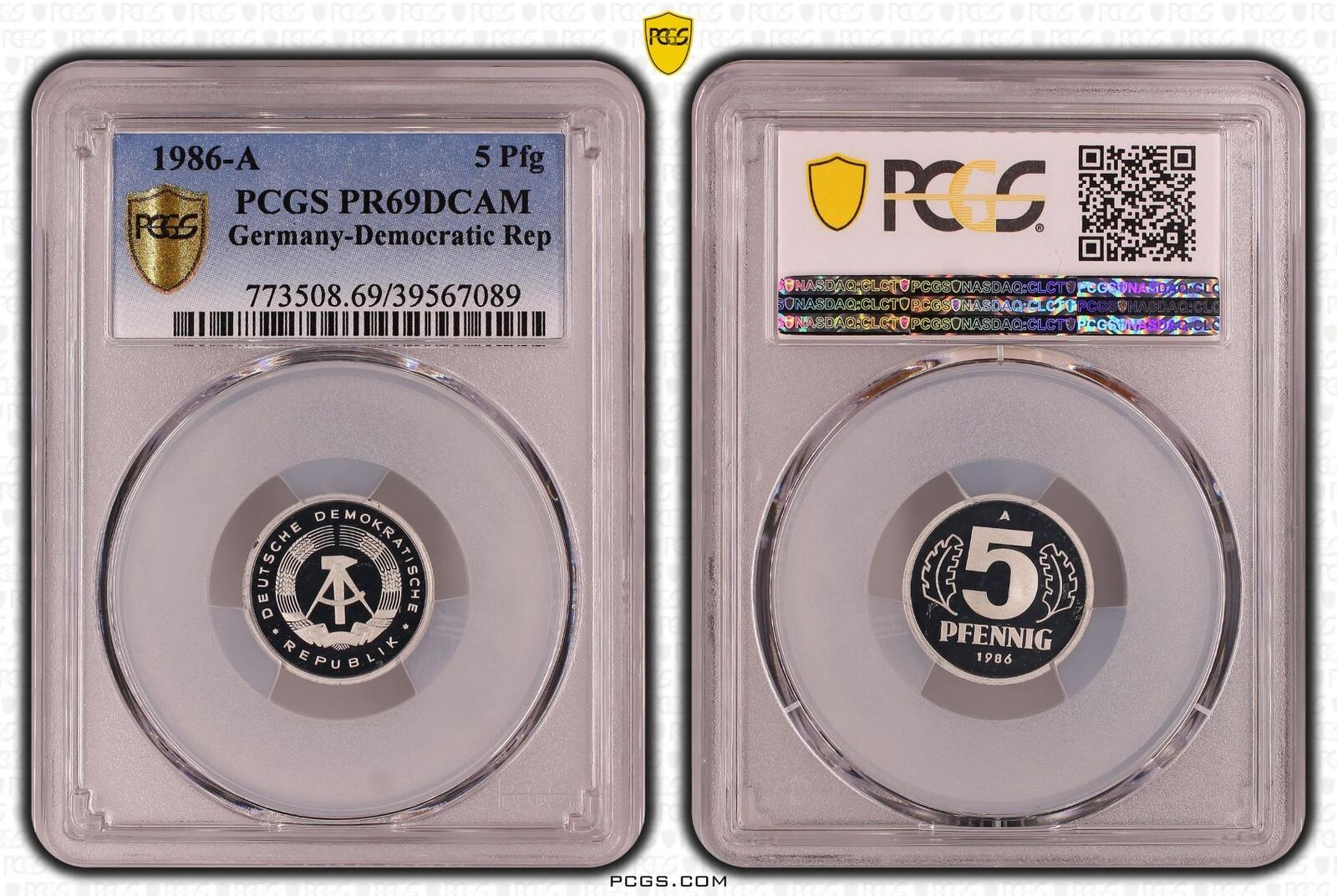 Germany-Democratic Rep 1986-A DDR 5 Pfennig A = Berlin Mint Polierte ...