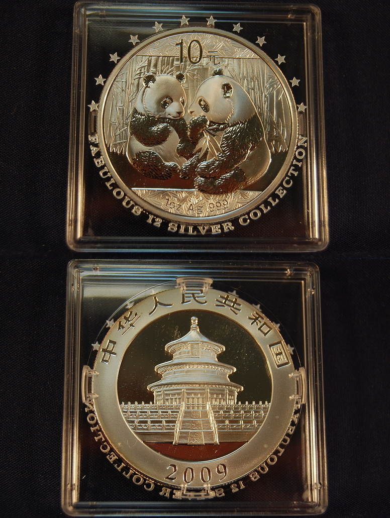 China 10 Yuan 2009 stgl. Fabulous 12 Silver Collection Silber- Panda BU ...