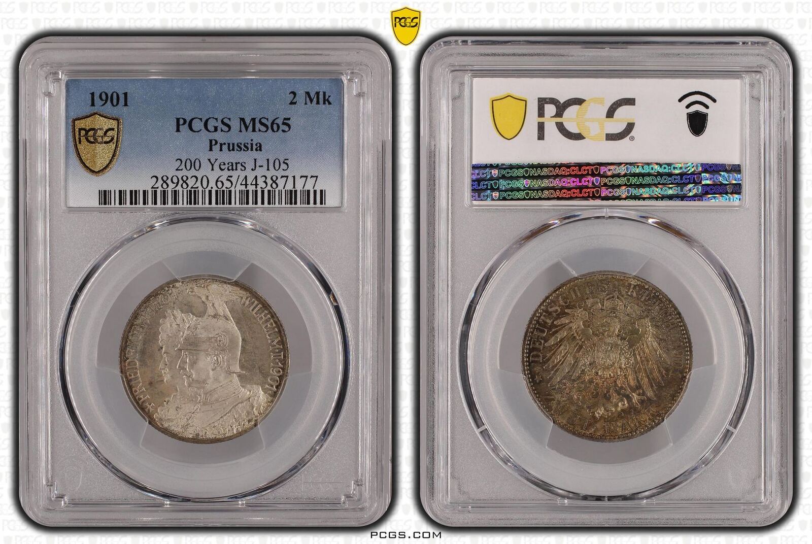 Prussia Preussen 2 Mark 1901 A - 200 Jahre Preussen - PCGS zertifiziert ...