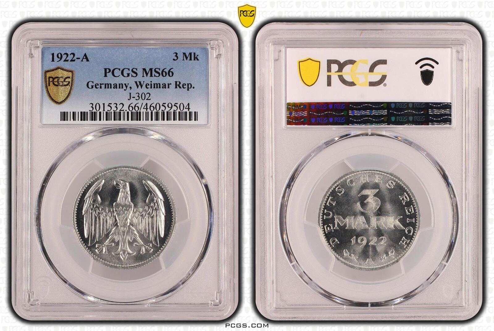 Germany, Weimar Rep. 1922-A Inflation 3 Mark Alu J.302 1922 A ...