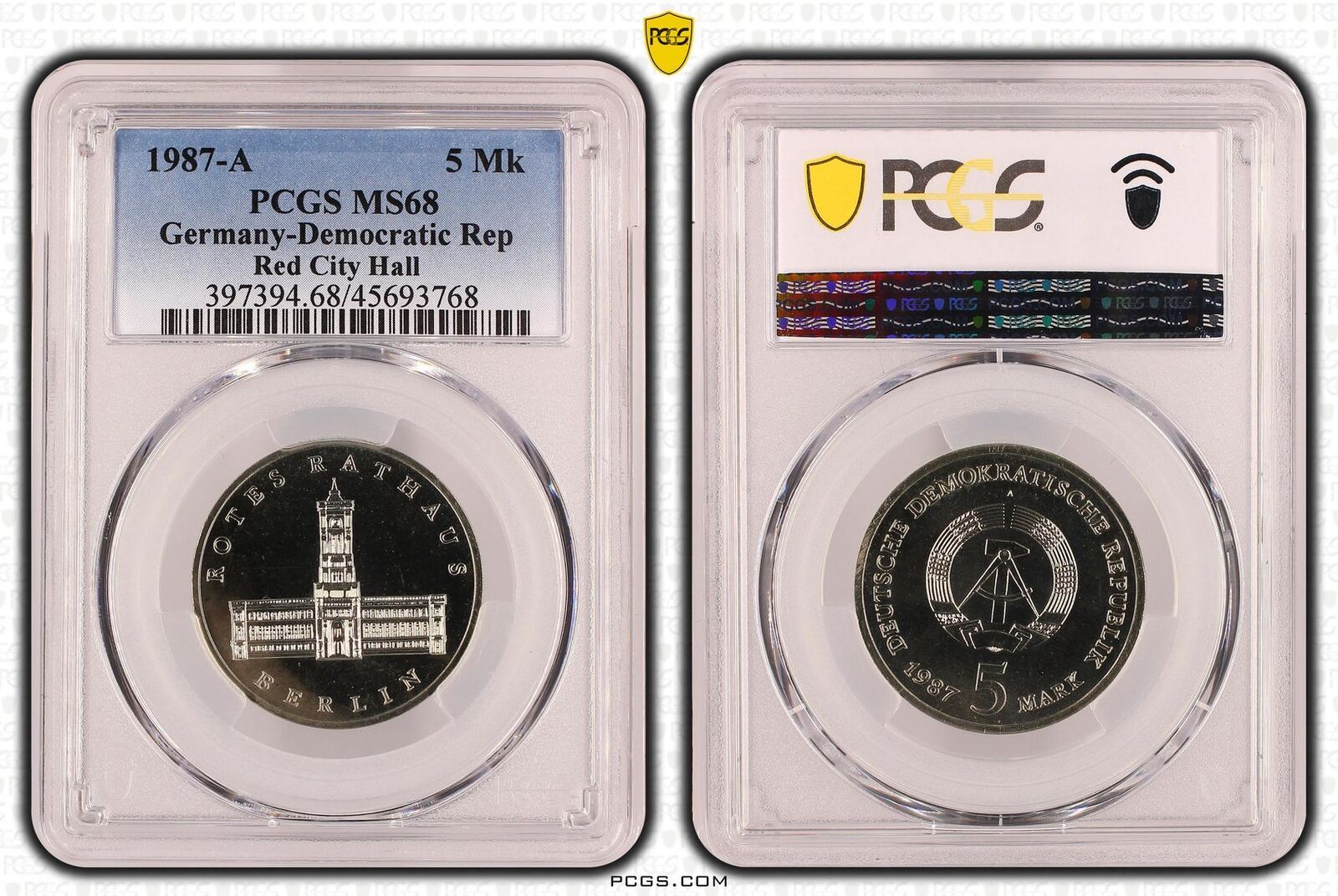 Deutschland - DDR 5 Mark 1987 A Rotes Rathaus Berlin Deutsche ...