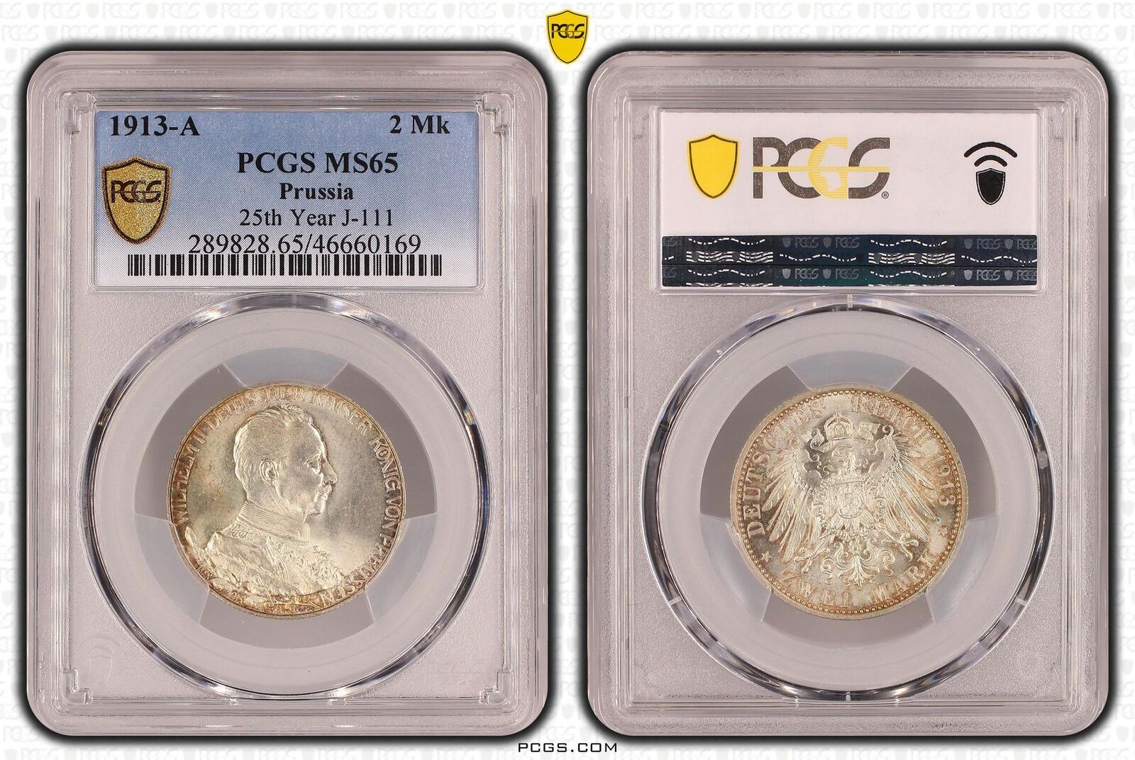 Prussia 1913-A 2 Mark Preußen 1913 A Prägefrisch/Stempelglanz PCGS ...