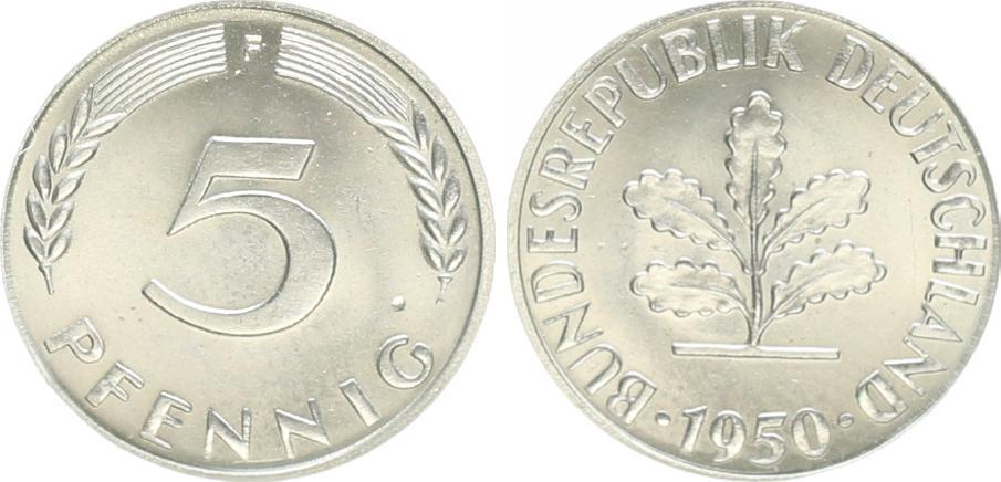 Deutschland 5 Pfennig Probe 5 Pfennig Bundesrepublik 1950 F ...