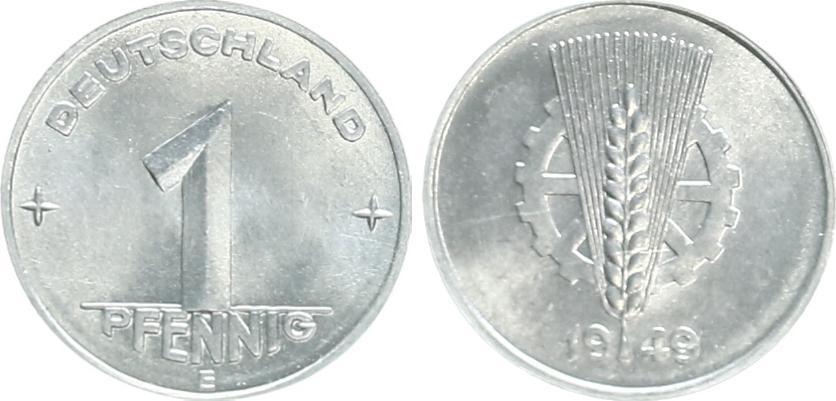 Deutschland / DDR 1 Pfennig Alu DDR 1 Pfennig 1949 E prfr-St. (2) CH ...