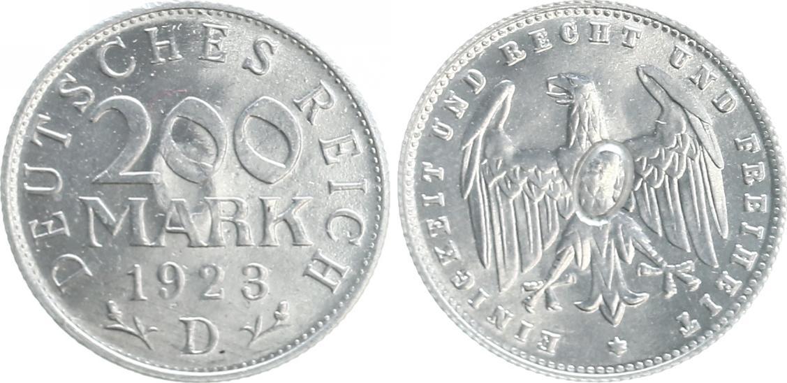 Deutschland / Weimar 200 Mark mit Gegenstempel 0 Weimar 200 Mark 1923 D ...