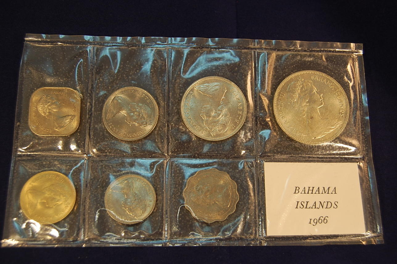 1966 Bahama coin Set Bahamas Bahama coin Set,1966, 7 Münzen 1 Cent bis ...
