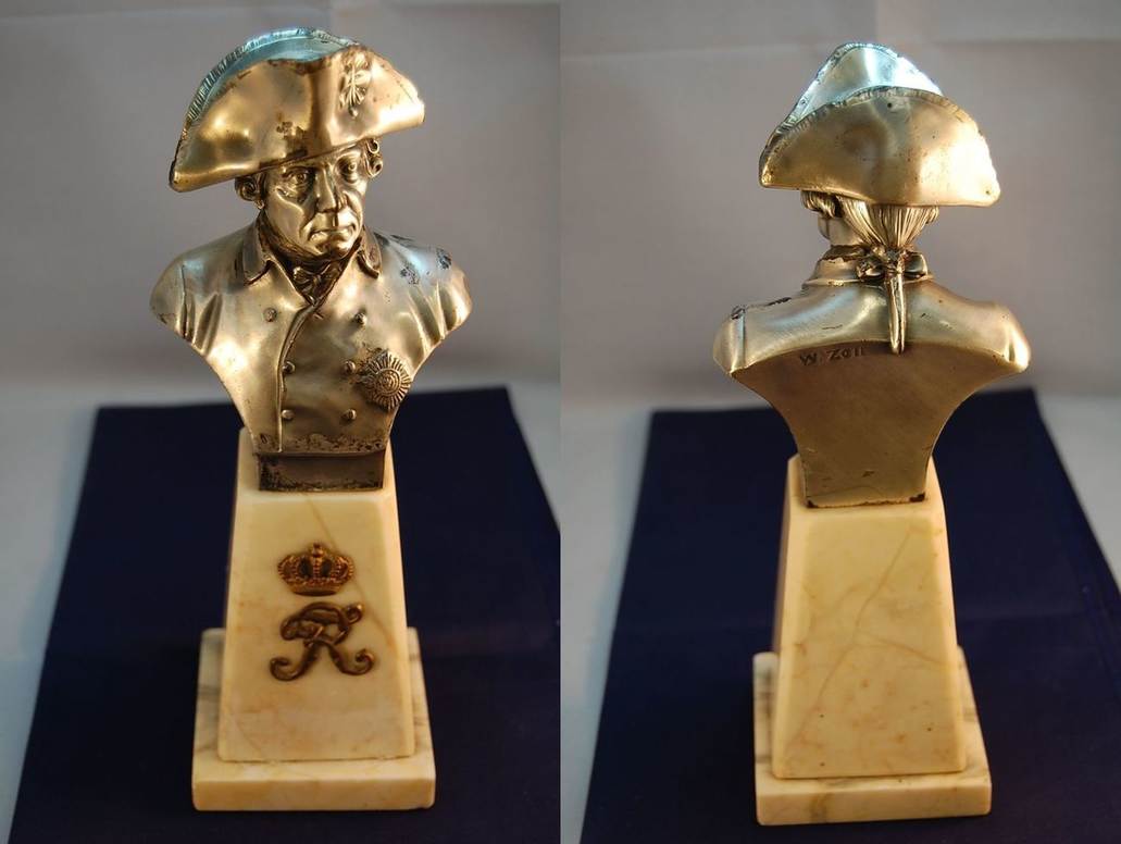 Kaiserreich Büste auf Marmorsockel Friedrich II der alte Fritz 1900 ...