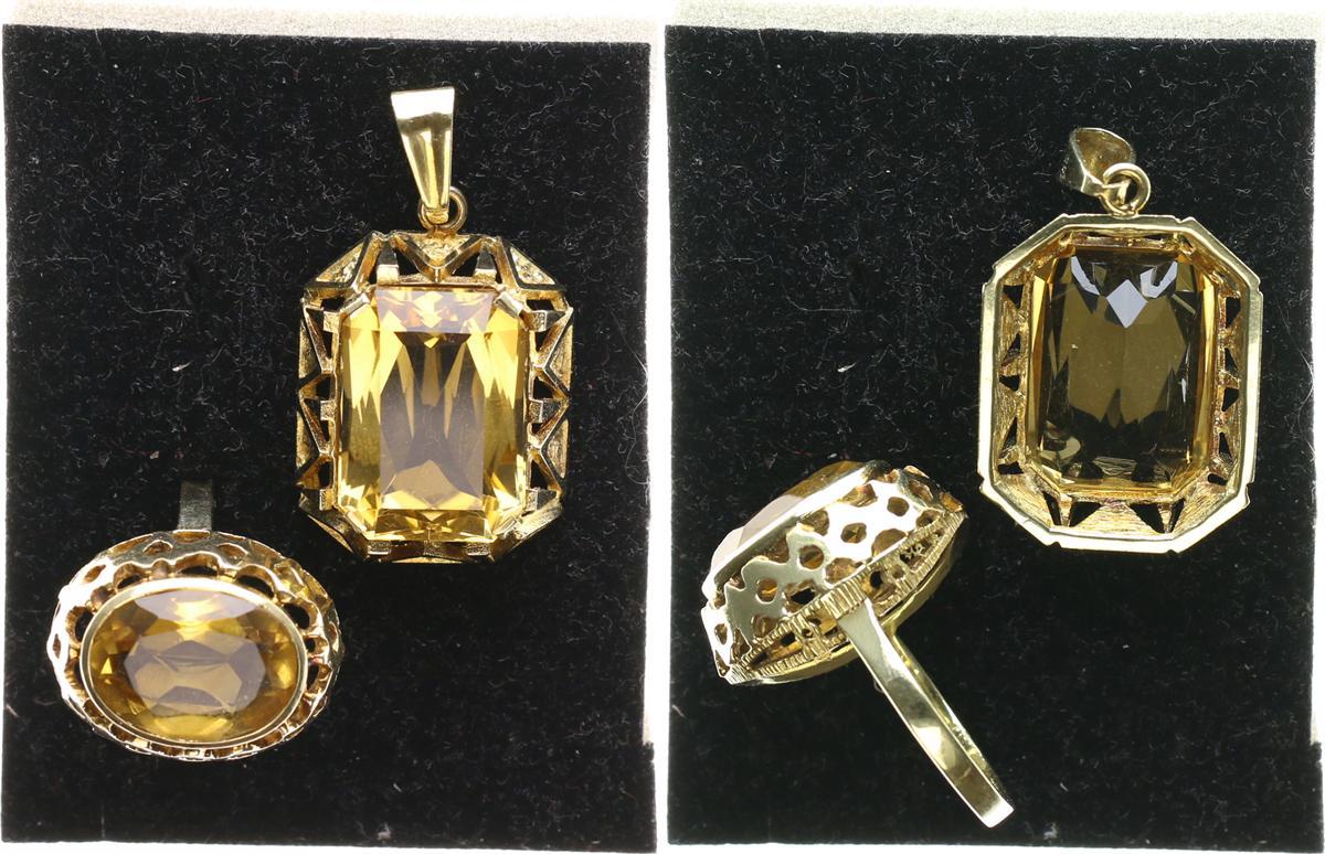 Deutschland / Goldtopas Ring und Anhänger mit Goldtopas Ring und ...