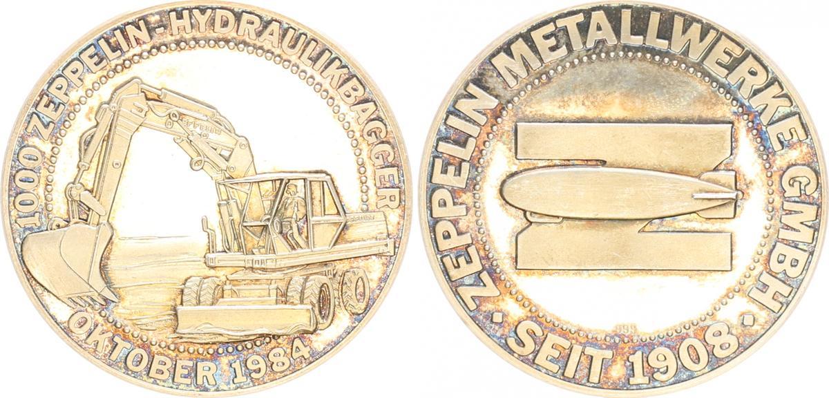 Deutschland Silber- Medaille 1000 Zeppelin Hydraulik Bagger, Oktober ...