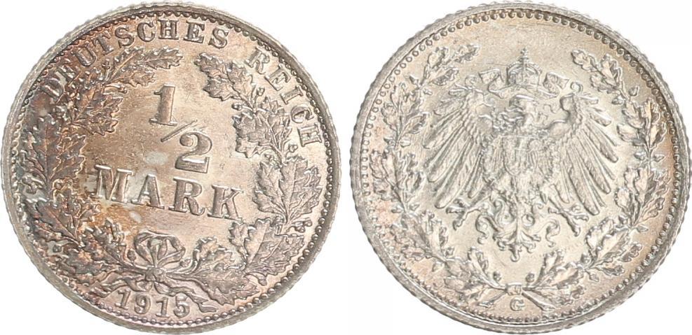 Kaiserreich 1/2 Mark Silber 1915 G CH UNC. | MA-Shops
