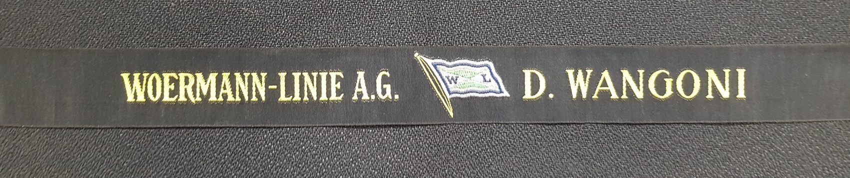 1921 Kaiserreich Mützenband 98,5cm D. Wangoni D.O.A.L guter Zustand ...