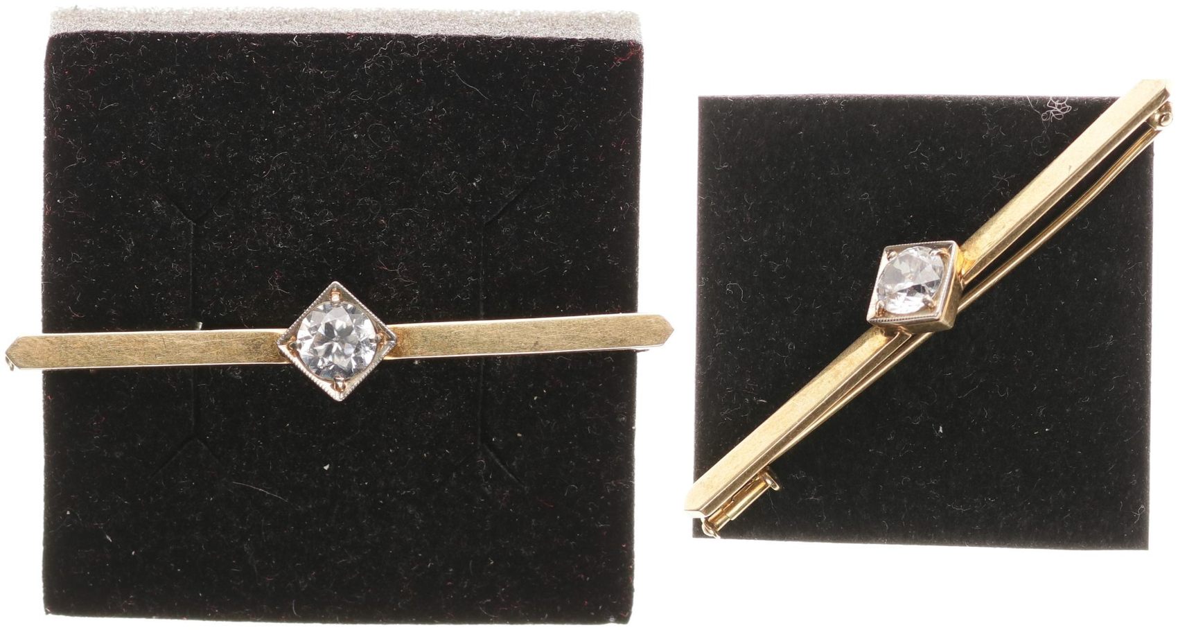 Brosche gold 585, mit Zirkon, 4,8g, ca. 6cm groß | MA-Shops