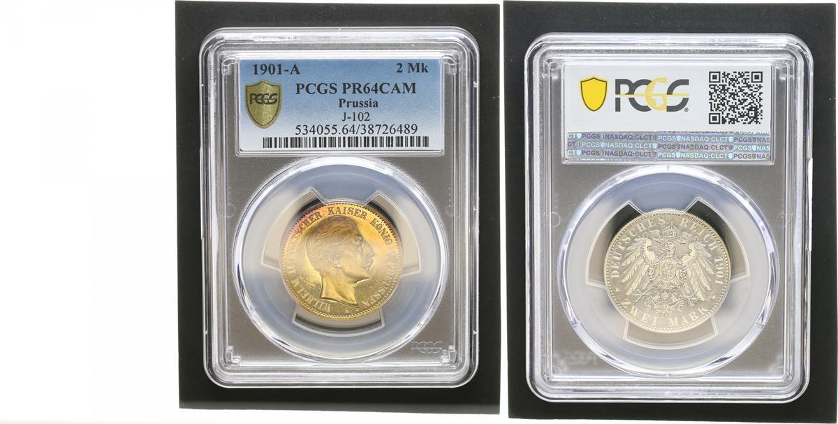 Preussen 2 Mark 1901 A PCGS PR64CAM Polierte Platte | MA-Shops