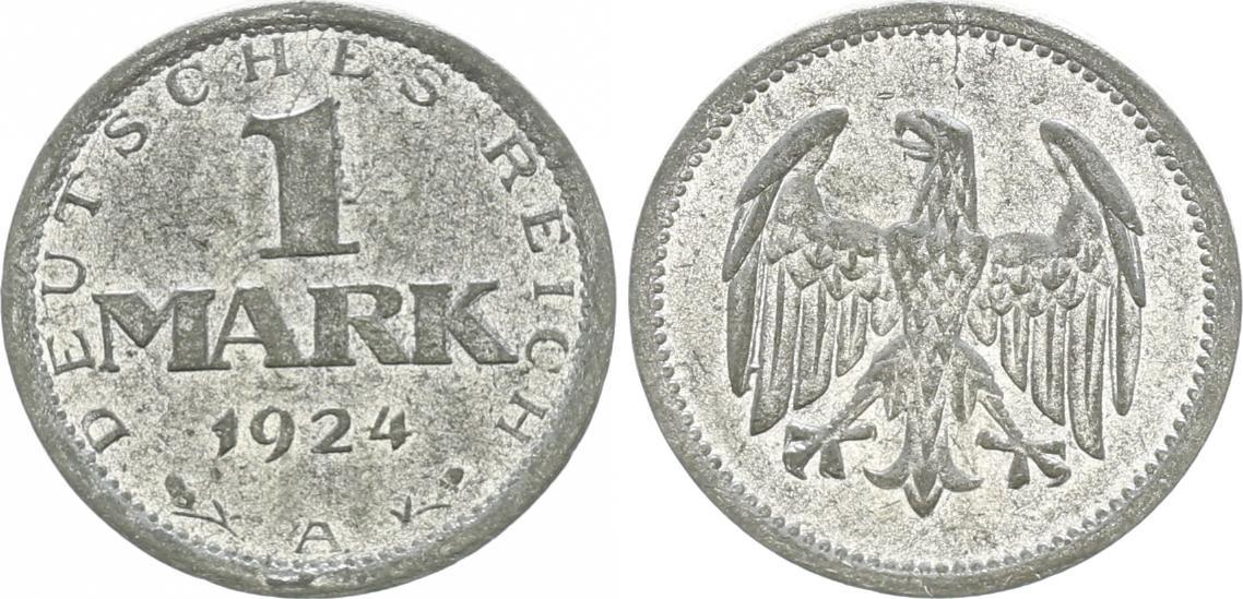 Deutschland/ Weimar 1 Mark zeitgenössische Fälschung Weimar 1 Mark 1924 ...