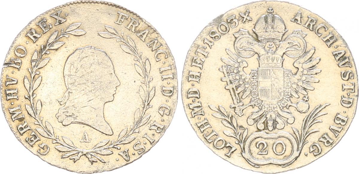 RDR - Österreich - Habsburg 20 Kreuzer 1803 A Franz II heiliges römisches Reich deutscher ...