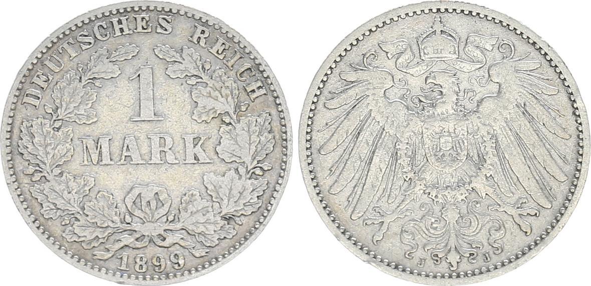 Deutschland / Kaiserreich 1 Mark 1899 J großer Adler VF | MA-Shops