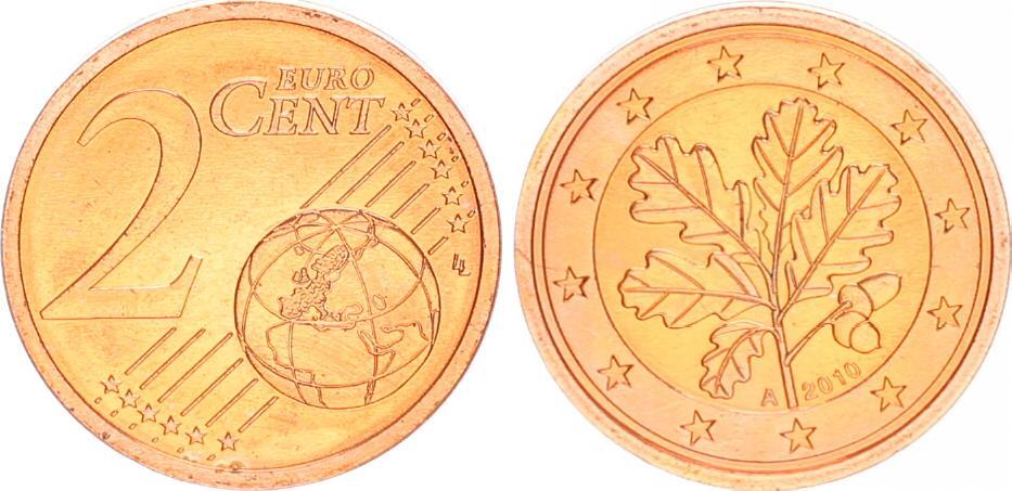Deutschland 2 Cent 2010 A prägefrisch UNC | MA-Shops