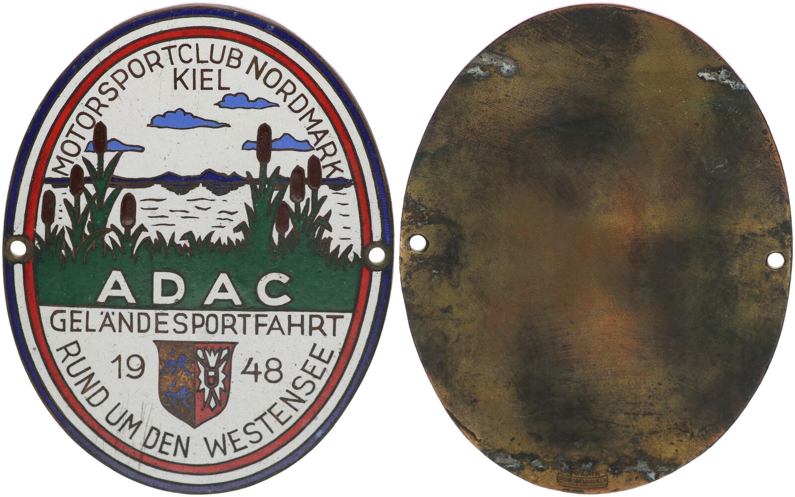 BRD Plakette ADAC 1948 ADAC Motorsportclub Nordmark Kiel guter Zustand ...