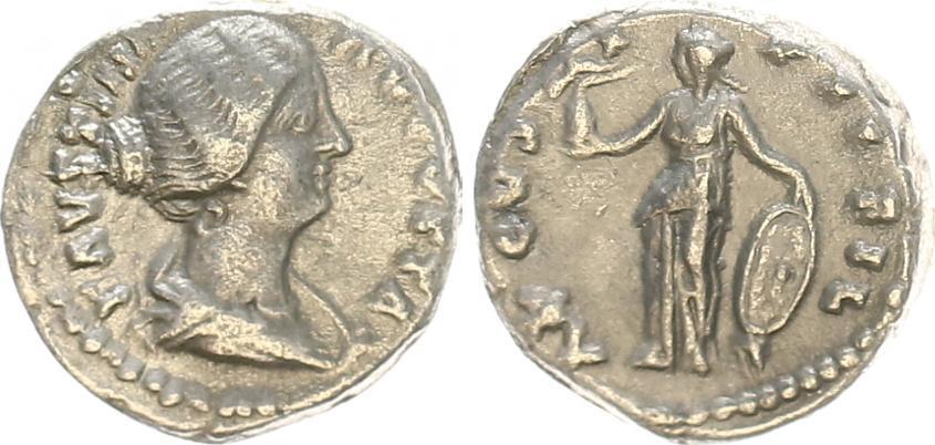 Antike / Kaiserzeit, Faustina II 147-176 Faustina Filia (II) Denar Venus n.l. stehend VF-EF | MA ...