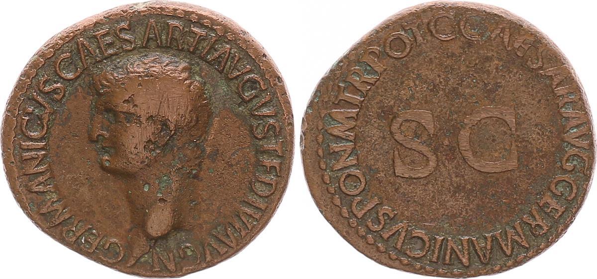 Antike / Römische Kaiserzeit / Germanicus 15v.-19 n.Chr. Germanicus As ...