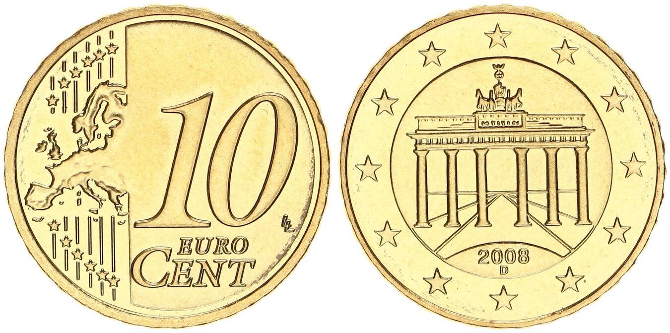 Deutschland 10 Cent 2008 D PP Proof MA Shops Deutschland 10 Cent 2008 D PP Proof MA Shops