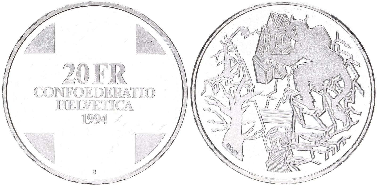 1994 B Schweiz 20 Franken 1994 Teufelsbrücke - Serie Landschaften & Sagen BU | MA-Shops