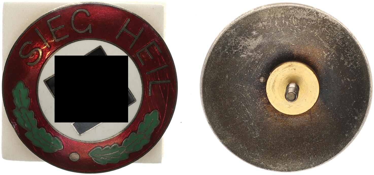 3. Reich Ansteckbrosche Sieg Heil Brosche mit Schraubscheibe sehr guter ...
