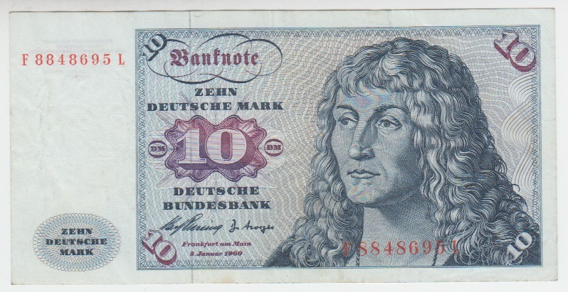 Deutschland 10 DM Banknote 1960 gebraucht | MA-Shops