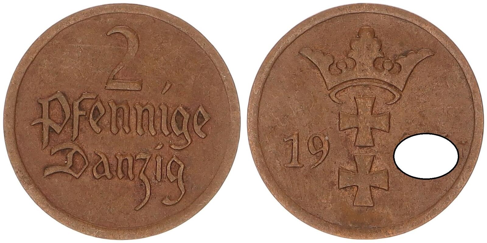 Freie Stadt Danzig Polen / Danzig 2 Pfennig 1923/1926 VF | MA-Shops