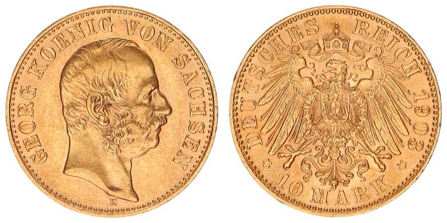 10 Mark Gold 1903 E Georg von Sachsen f.vz aEF | MA-Shops