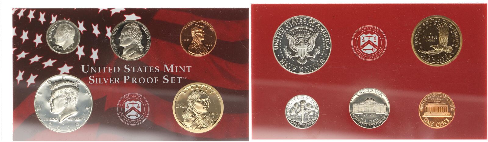 USA 2000 United States Silver PROOF Coin Set - U.S. Mint 10-Coin ...
