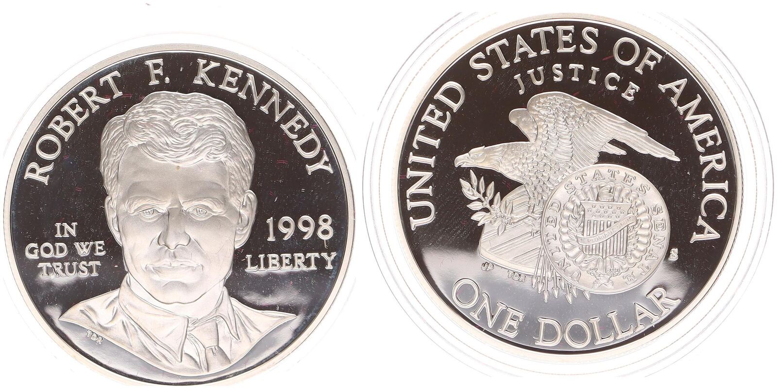 USA $ 1 1998 United States Robert F. Kennedy Gedenkmünze Proof in ...
