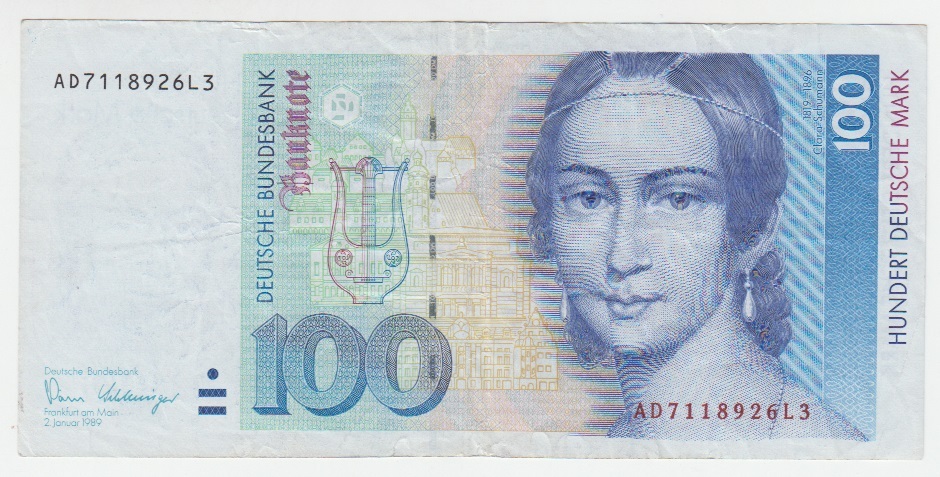 Deutschland 100 DM Banknote 1989 gebraucht | MA-Shops