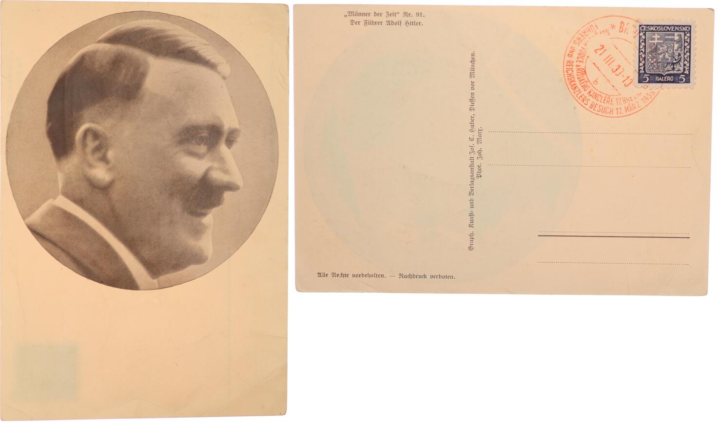 3. Reich 1939 Postkarte Adolf Hitler mit Sonderstempel guter Zustand ...