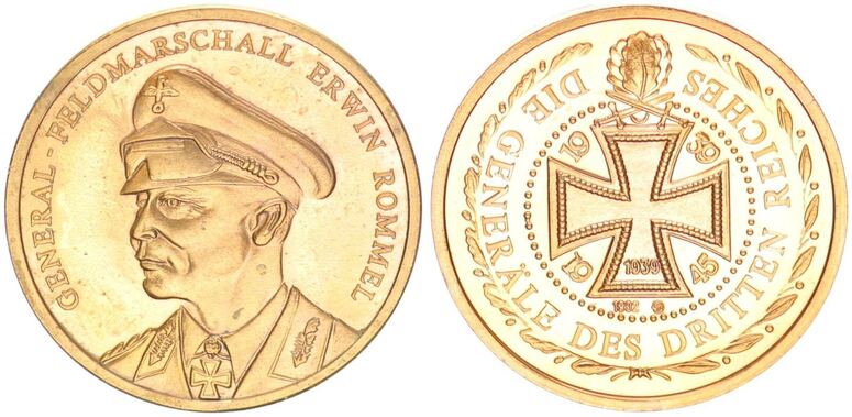 3. Reich Medaille 1933-1945 Generalfeldmarschall Erwin Rommel ** UNC ...