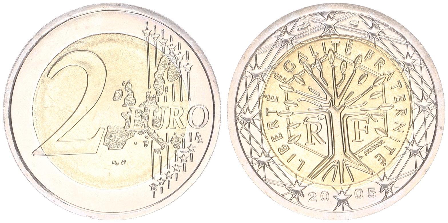 Frankreich 2 Euro Kursmünze 2005 prägefrisch UNC | MA-Shops