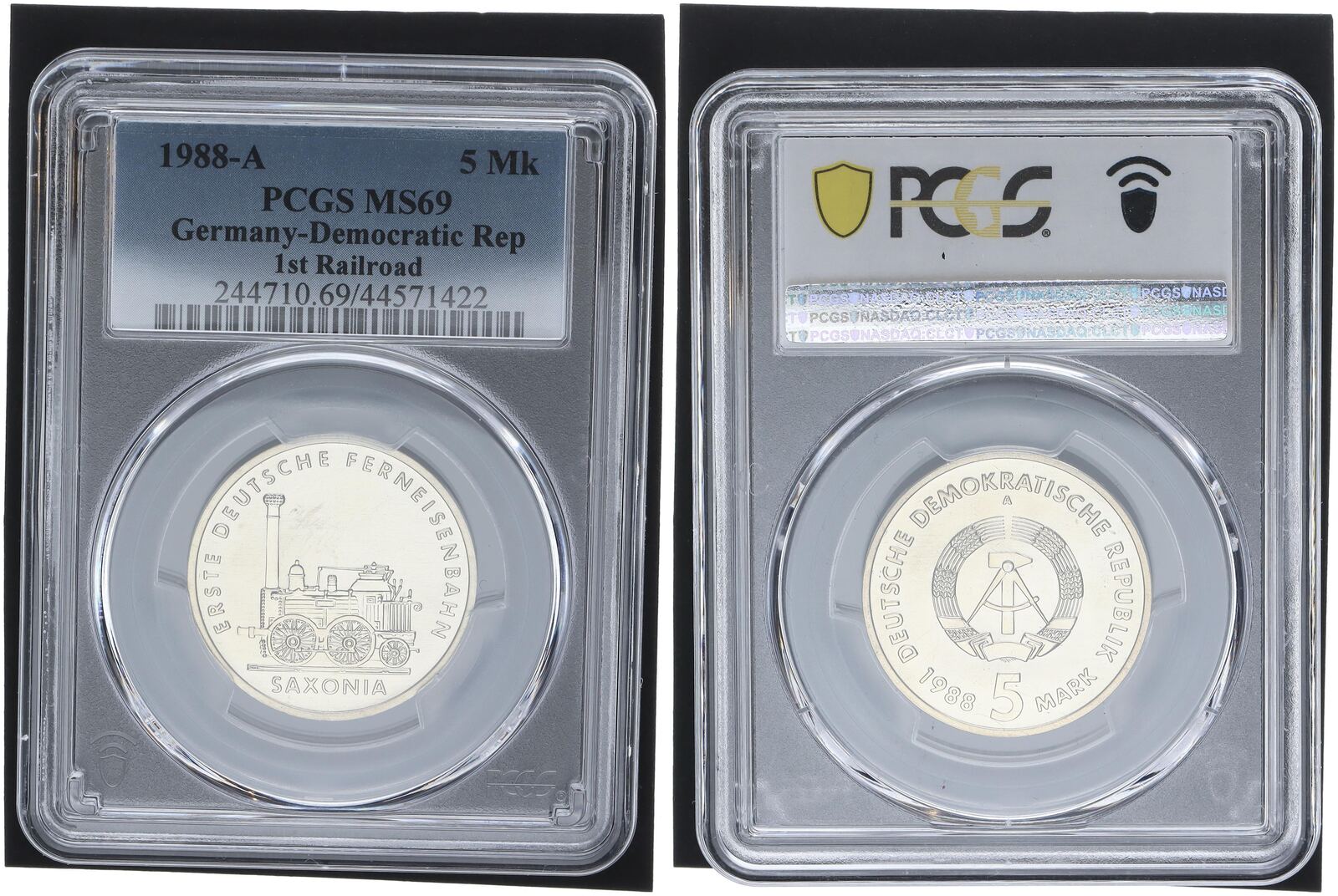 Germany-Democratic Rep 1988-A DDR 5 Mark 1988 150 Jahre deutsche ...